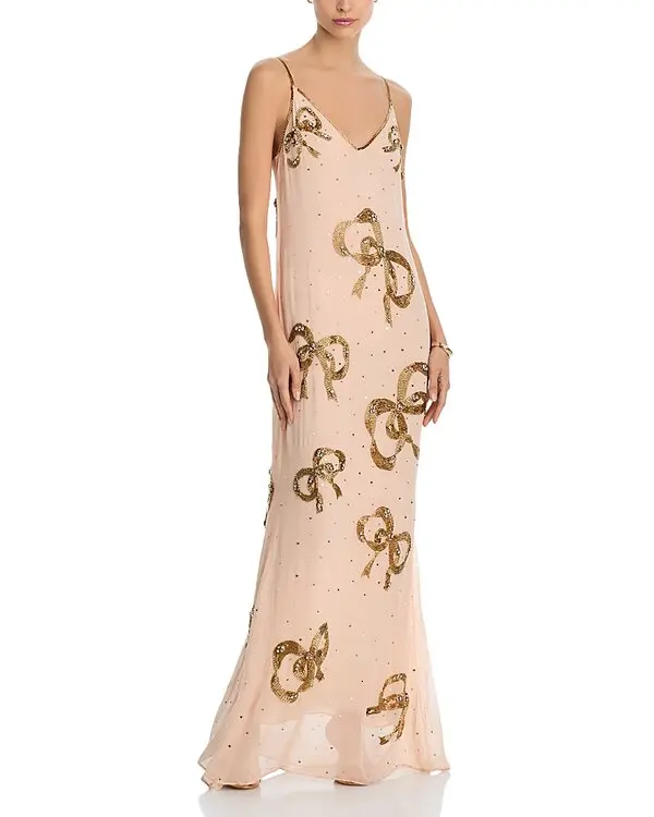LoveShackFancy Berisa Embellished Maxi Dress