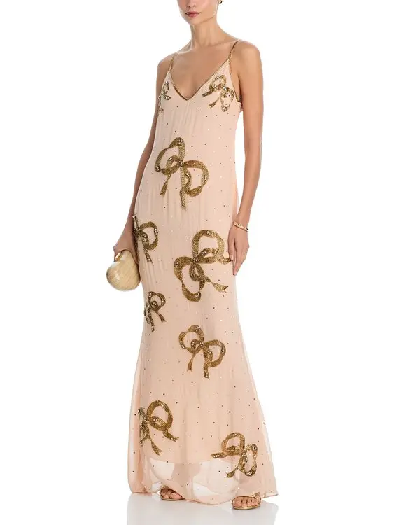 LoveShackFancy Berisa Embellished Maxi Dress