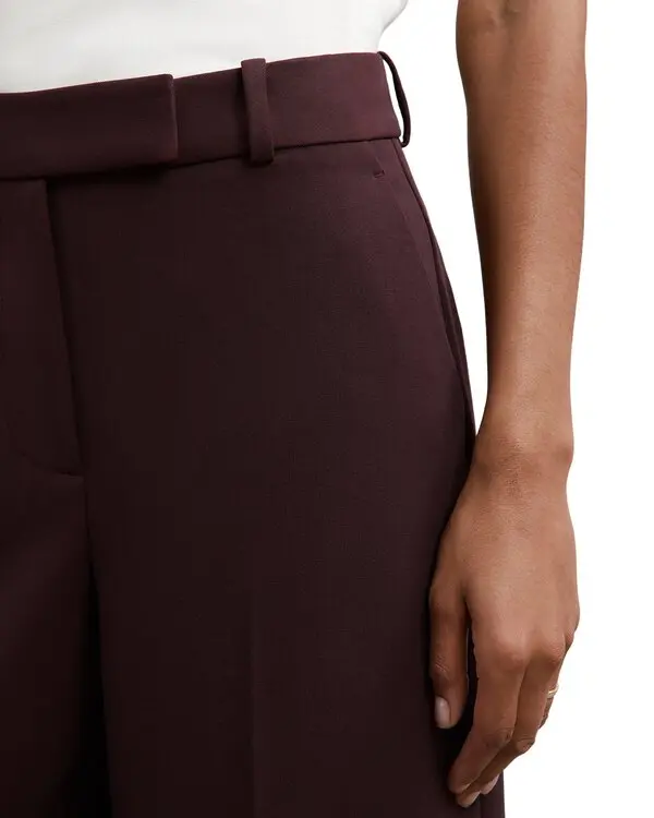REISS Gabi Wide Leg Trousers - Berry