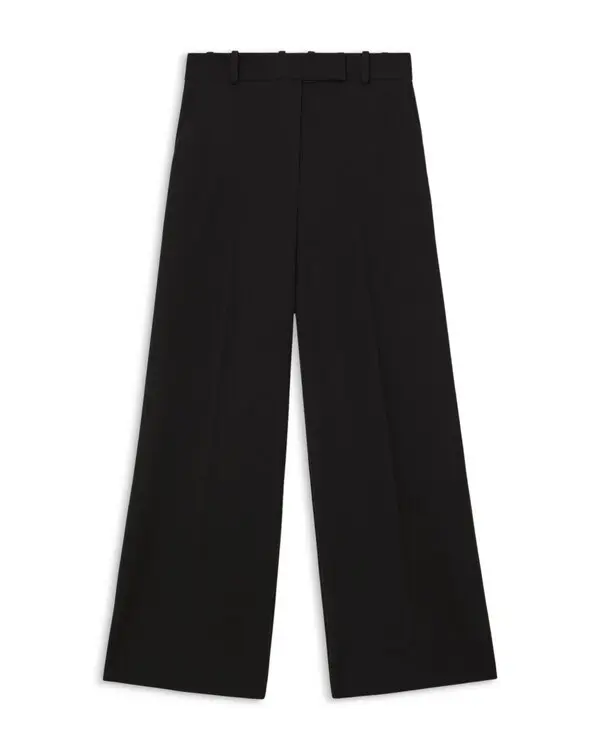 REISS Petite Gabi Wide Leg Pants - Black