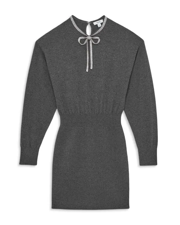 REISS Ria Chain Detail Knitted Mini Dress