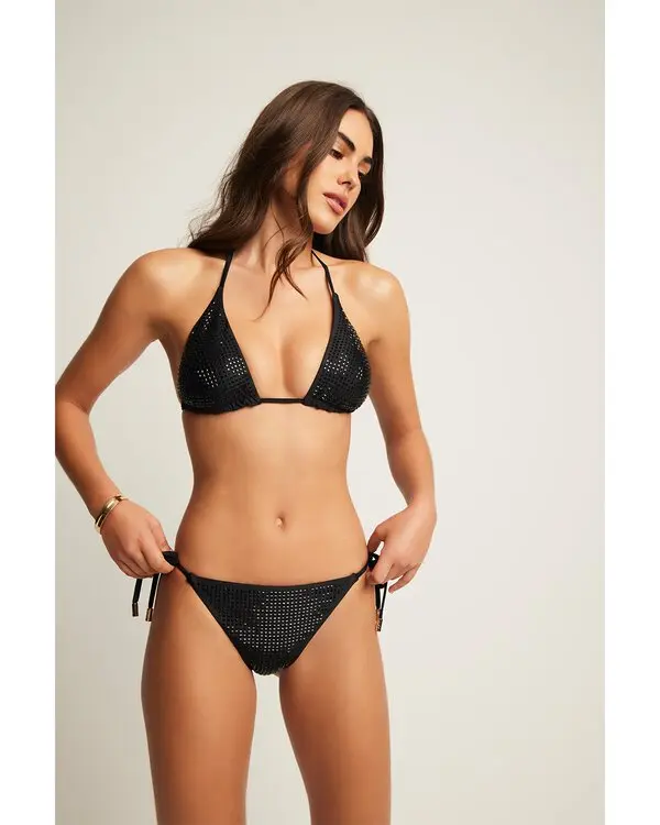 Red Carter Classic Triangle Bikini Top - Black