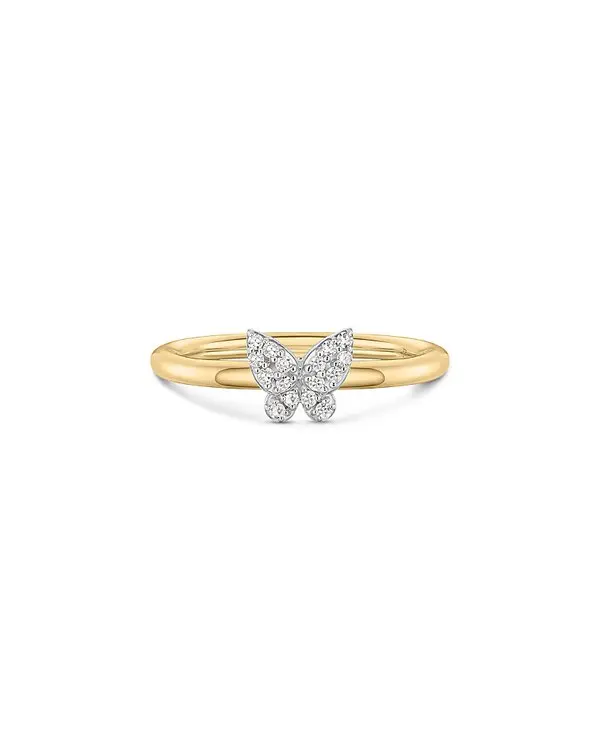 Phillips House 14k Yellow Diamond Butterfly Stack Ring - Gold