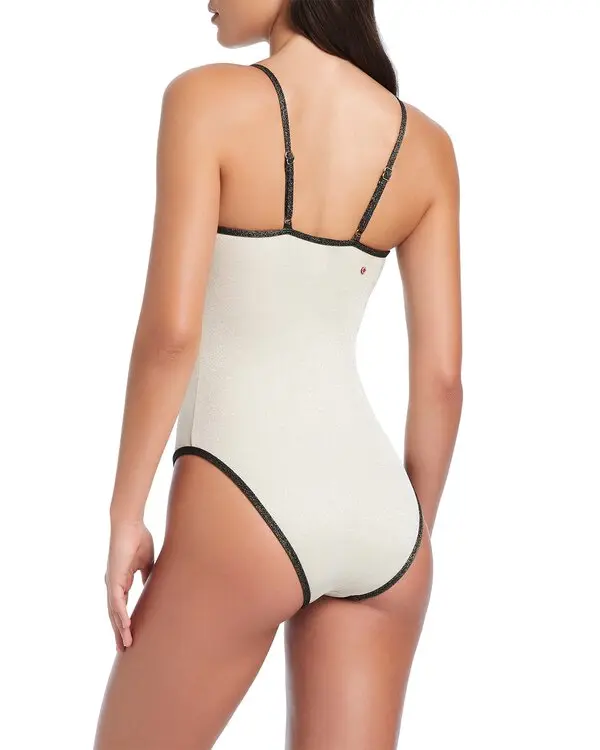 Red Carter Classic Metallic Tank One-piece Swimsuit