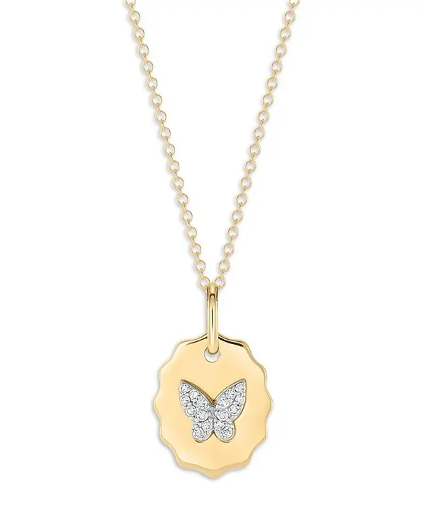Phillips House 14k Yellow Diamond Butterfly Medallion Necklace - Gold