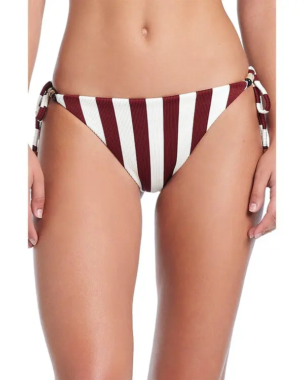 Red Carter Side-tie Bikini Bottom - Shiraz