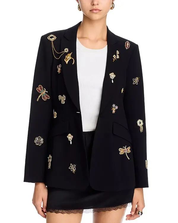 Cinq À Sept Cheyenne Brooches Blazer - Black