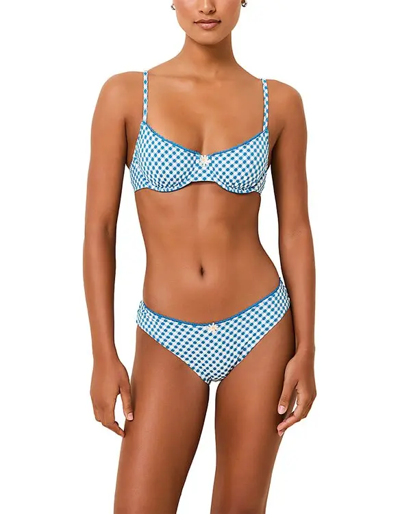 Solid & Striped The Daphne Bikini Top - Cosmic Blue Gingham