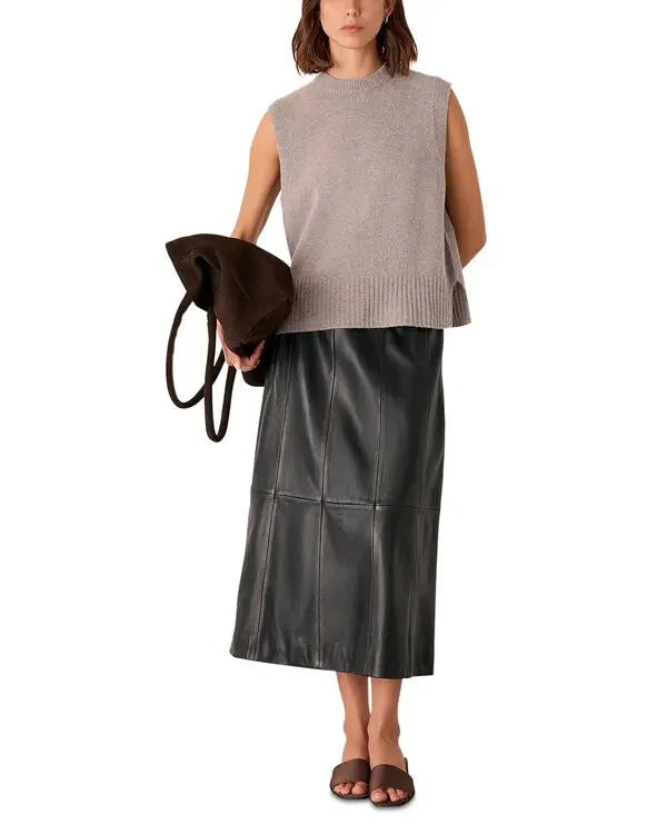 Whistles Sleeveless Wool Top - Neutral