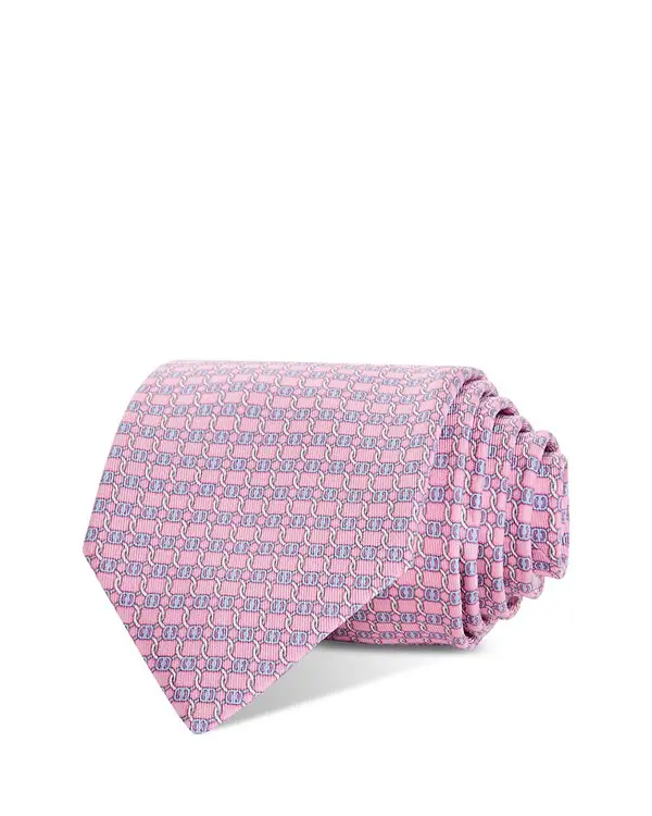 FERRAGAMO Silk Gancini Link Tie - Rosa