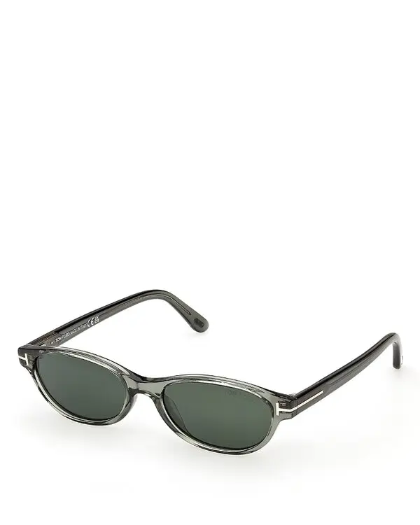 TOM FORD Sunglasses Oval Frame 52mm - Light Gray/green