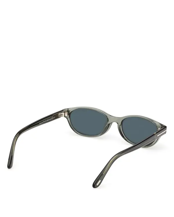 TOM FORD Sunglasses Oval Frame 52mm - Light Gray/green