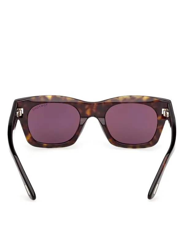TOM FORD Square Sunglasses, 51mm - Havana/brown