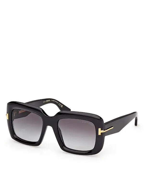 TOM FORD Square Frame Sunglasses - Black/smoke