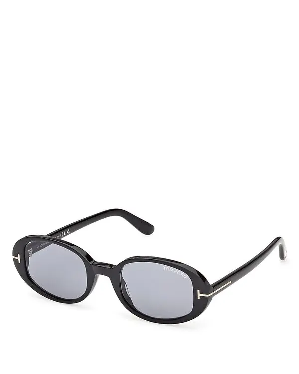 TOM FORD Iggy Oval Sunglasses - Black/smoke