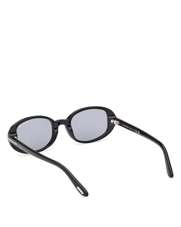 TOM FORD Iggy Oval Sunglasses - Black/smoke