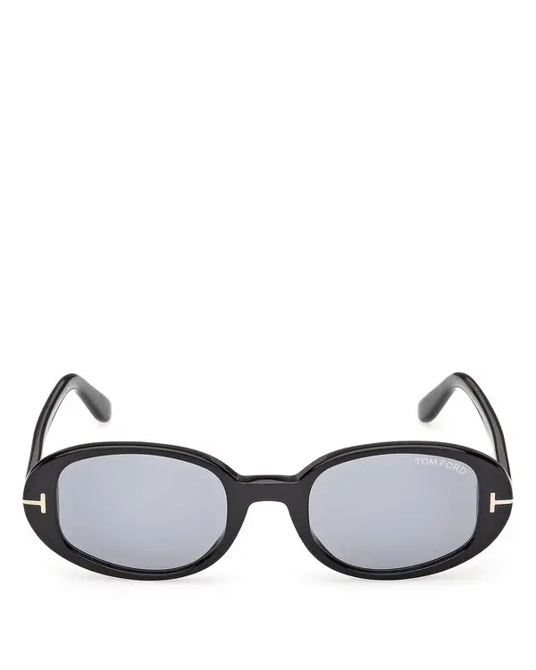TOM FORD Iggy Oval Sunglasses - Black/smoke
