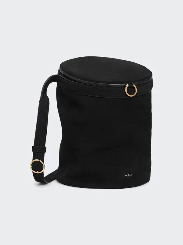 ALAÃA La Canette Medium Suede Bag - Black