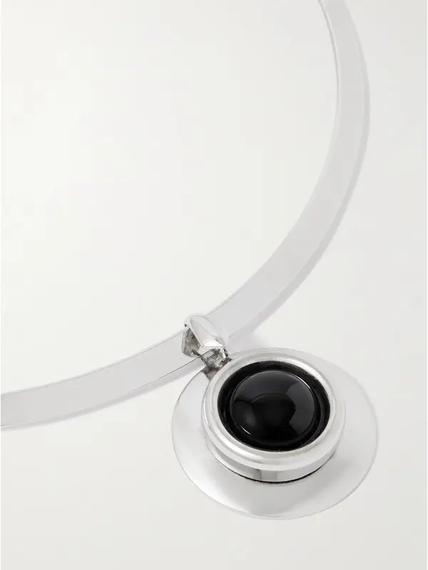 JENNIFER BEHR Alva -plated Onyx Pendant Choker