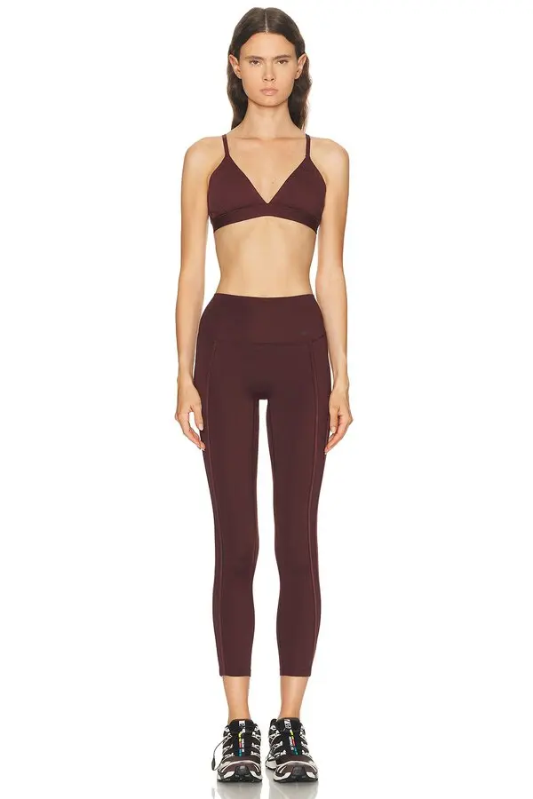 Nike Light Support Non Padded Triangle Sports Bra In Burgundy