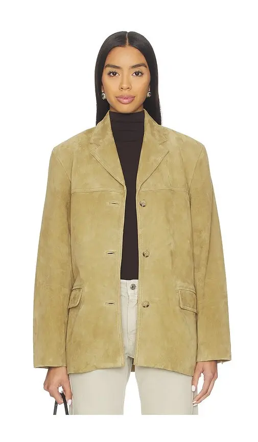 EAVES Aroa Suede Blazer Jacket - Palm
