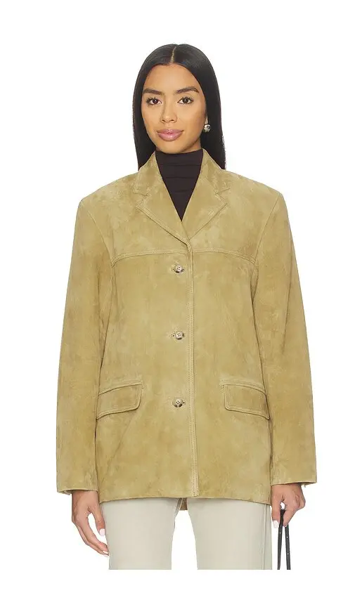 EAVES Aroa Suede Blazer Jacket - Palm