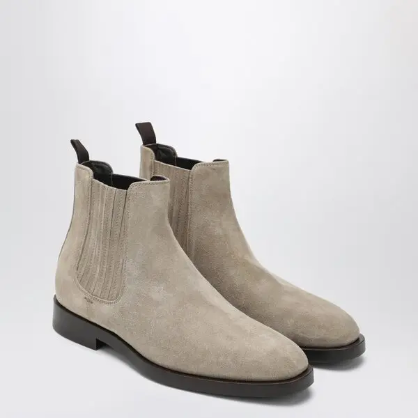 Brunello Cucinelli Suede Chelsea Boots - Beige