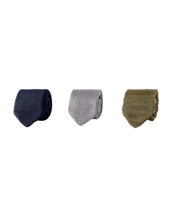 Mr P. Set Of Three Knitted Silk Neck Ties - Multi