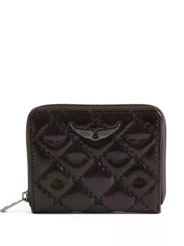 Zadig&Voltaire Mini Monogram Quilted Mini Wallet - Brown