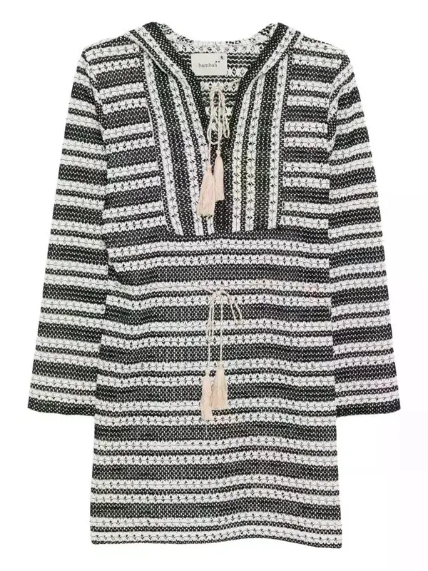 BAMBAH Crochet Hooded Dress - Black