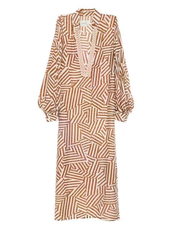 BAMBAH Geo Maxi Dress - Brown