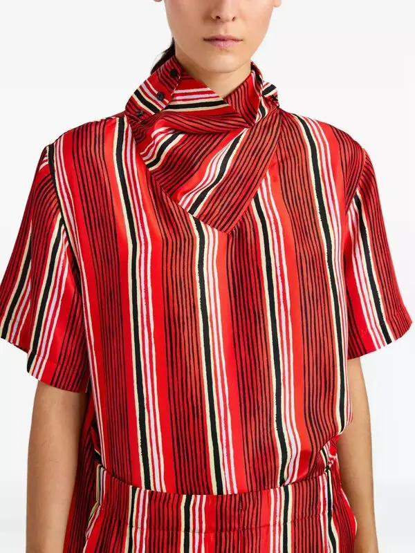 Proenza Schouler Amira Striped Blouse - Red