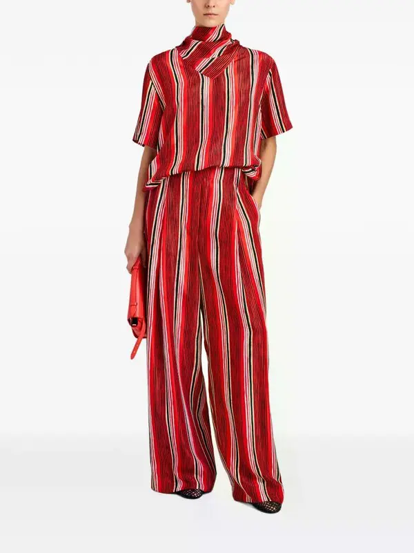 Proenza Schouler Amira Striped Blouse - Red