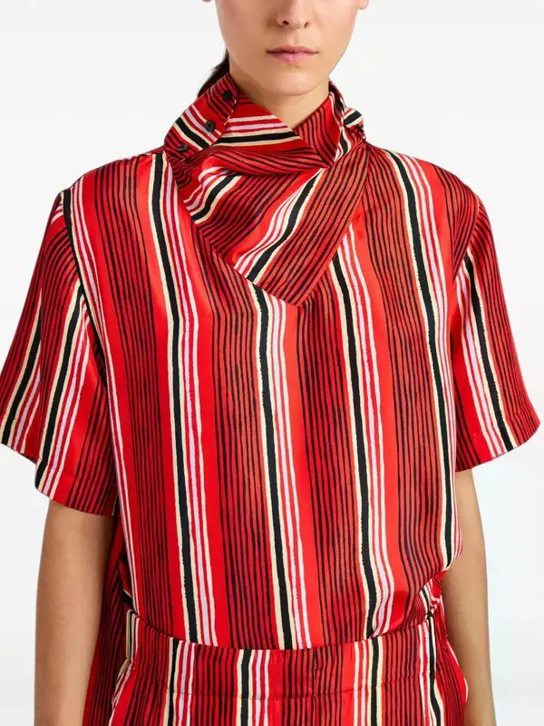 Proenza Schouler Amira Striped Blouse - Red