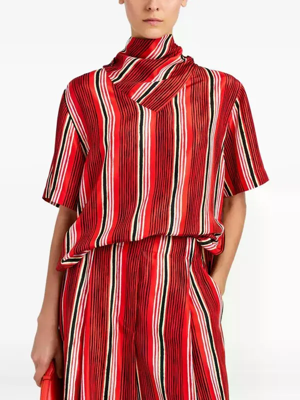 Proenza Schouler Amira Striped Blouse - Red