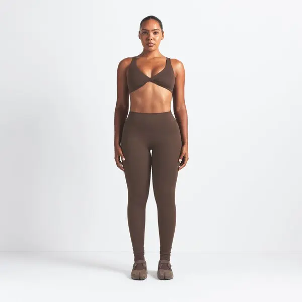 SKIMS Nike Matte Twist Front Bra - Dark Sepia