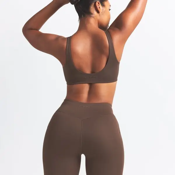 SKIMS Nike Matte Twist Front Bra - Dark Sepia