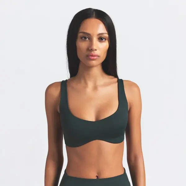 SKIMS Nike Matte Shaping Scoop Bra - Dark Teal