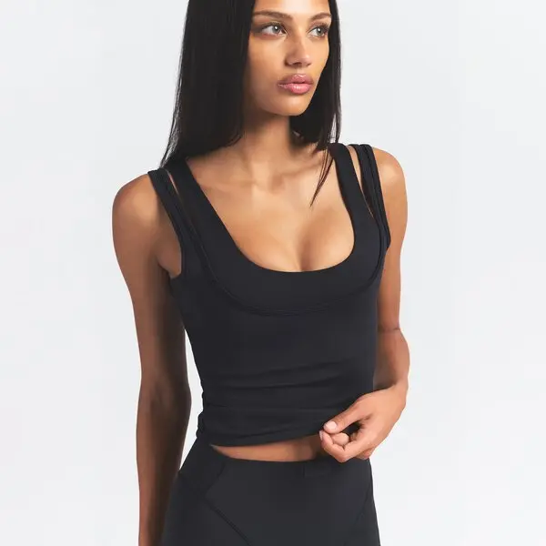 SKIMS Double Strap Sculpting Tank Top - Obsidian
