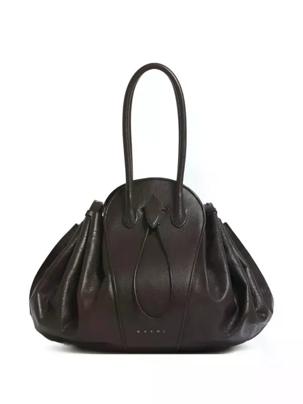 Marni Large Leather Handbag - Brown