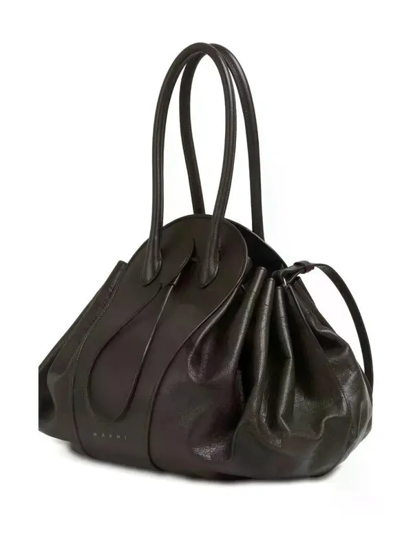Marni Large Leather Handbag - Brown