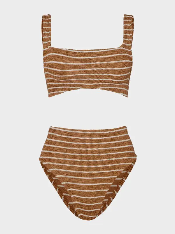 Hunza G Patricia Bikini - Metallic Cocoa/white