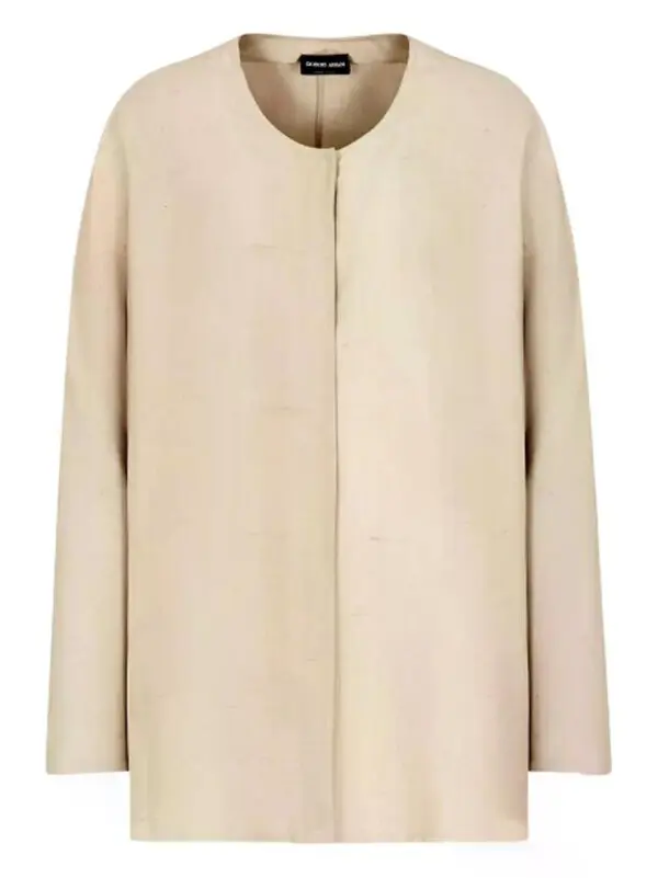 Giorgio Armani Collarless Silk Shirt