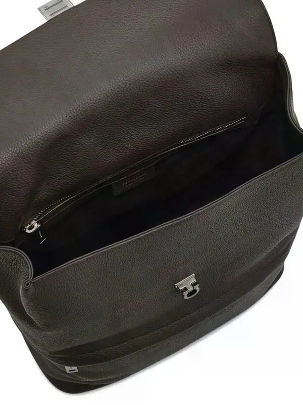 FERRAGAMO Gancini-buckle Zipped Backpack - Brown