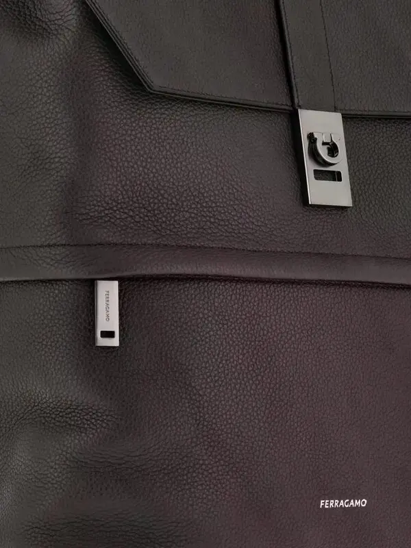 FERRAGAMO Gancini-buckle Zipped Backpack - Brown
