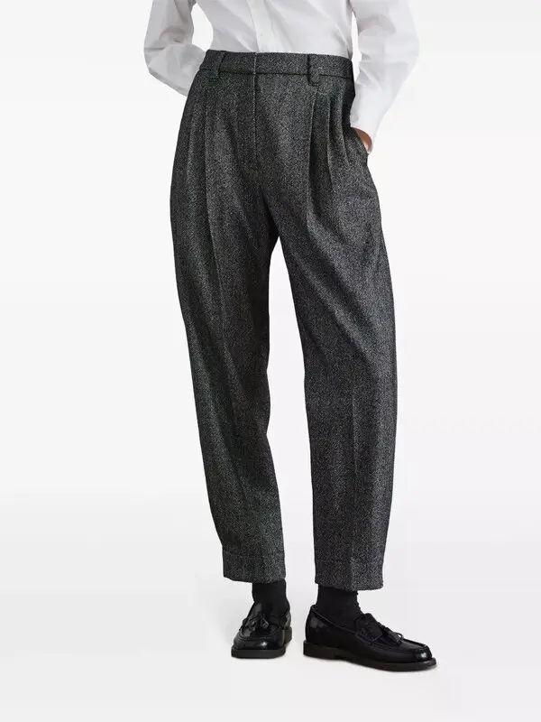 Brunello Cucinelli Herringbone Tailored Trousers
