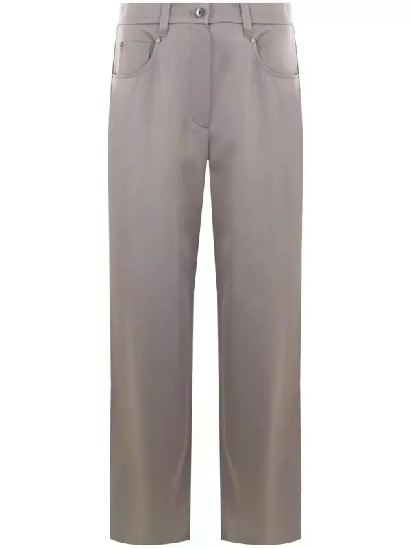 Brunello Cucinelli Wide Leg Cady-satin Trousers