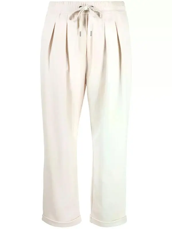 Brunello Cucinelli Pleated Drawstring Cropped Trousers