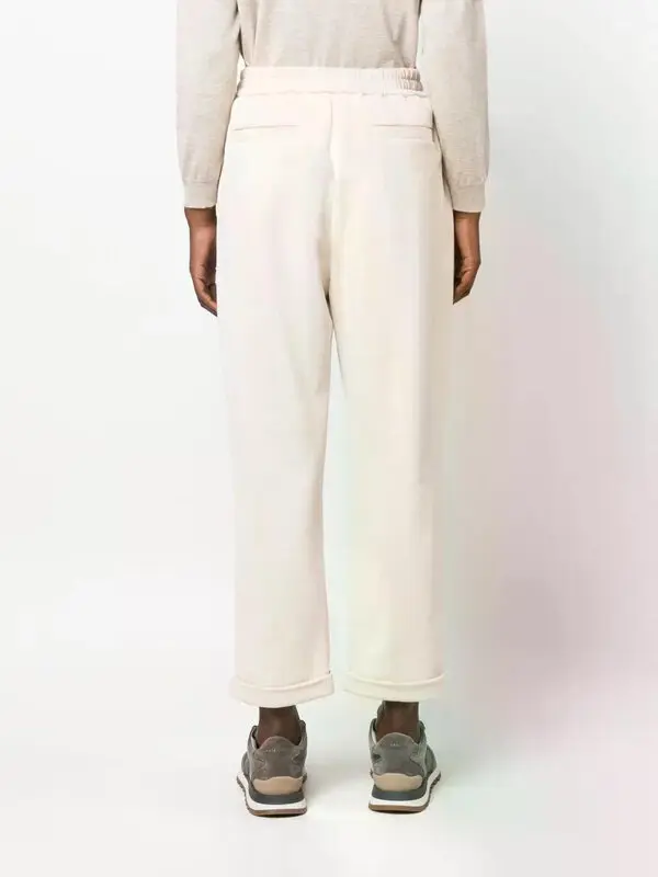 Brunello Cucinelli Pleated Drawstring Cropped Trousers