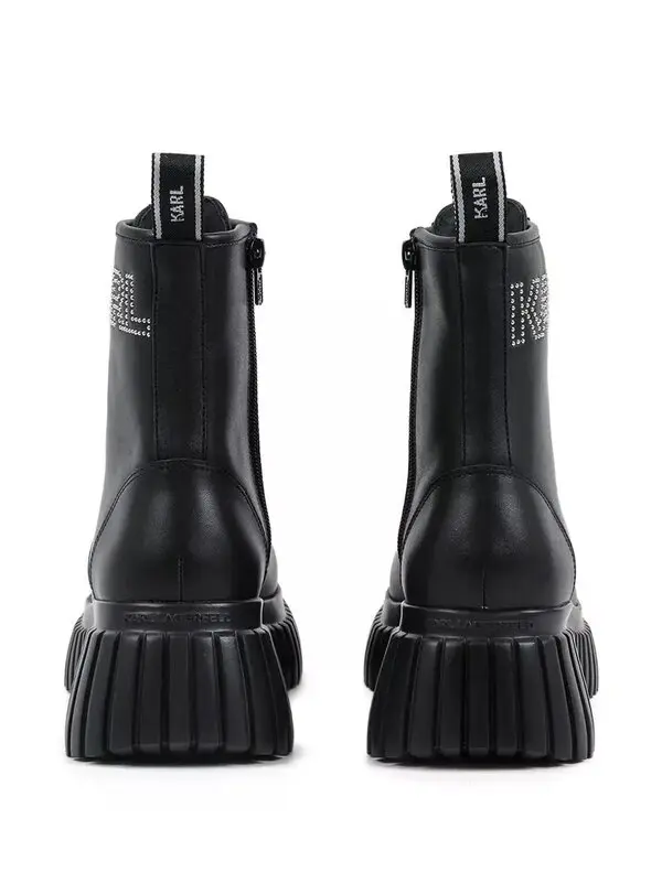 Karl Lagerfeld Logo Embellished Combat Boots